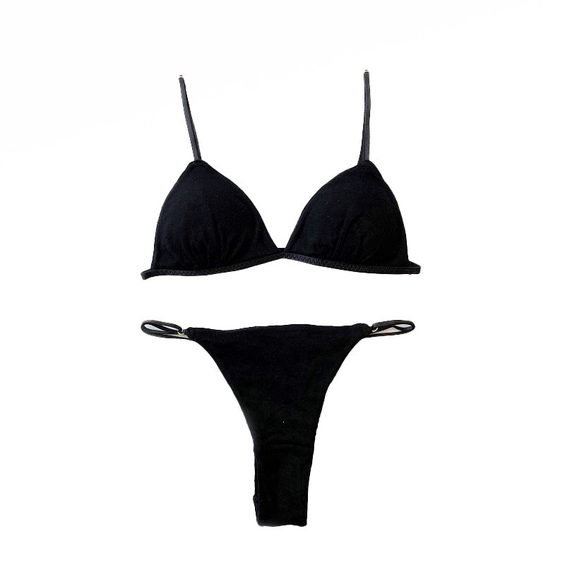 TRIANGLE SOFT RIB LINGERIE SET【001620003】 – Sea Room lynn